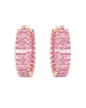 SWAROVSKI Matrix Baguette Crystal Hoop Earrings