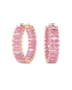 SWAROVSKI Matrix Baguette Crystal Hoop Earrings