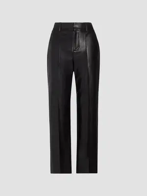 Alice + Olivia Ming Pleated Faux Leather Pants
