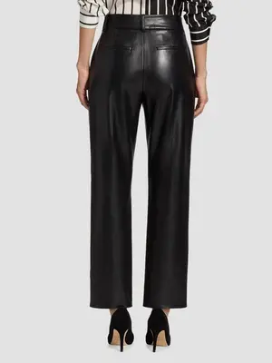 Alice + Olivia Ming Pleated Faux Leather Pants