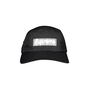 Supreme Reversed Label Camp Cap - Black