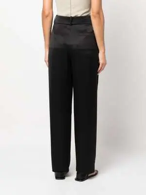 Giorgio Armani Pleated Wide-leg Trousers - Black