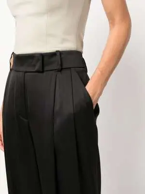 Giorgio Armani Pleated Wide-leg Trousers - Black