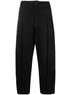 SAGE NATION Box-pleat Wide-leg Trousers - Black