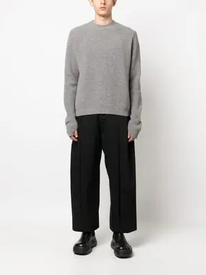 SAGE NATION Box-pleat Wide-leg Trousers - Black