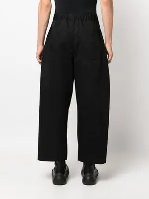 SAGE NATION Box-pleat Wide-leg Trousers - Black