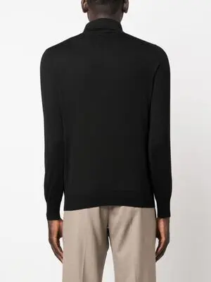 LARDINI Roll-neck Knitted Jumper - Black