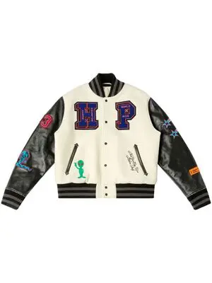 Heron Preston Varsity Bomber Jacket - Neutrals