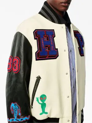 Heron Preston Varsity Bomber Jacket - Neutrals
