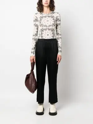 Nanushka Elasticated Waist Cropped Trousers - Black