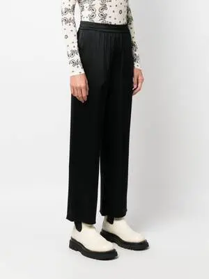 Nanushka Elasticated Waist Cropped Trousers - Black