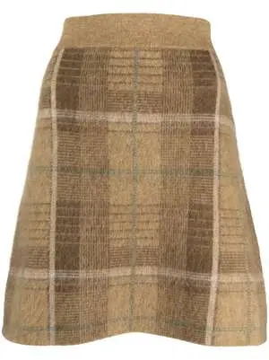 Polo Ralph Lauren Checked Intarsia-knit Skirt