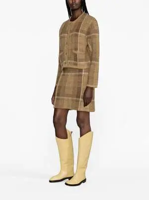Polo Ralph Lauren Checked Intarsia-knit Skirt