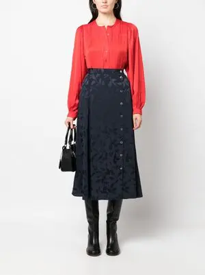 Zadig&Voltaire June Jac Ikat Silk Skirt - Blue