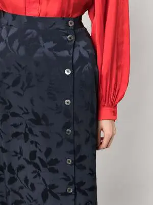 Zadig&Voltaire June Jac Ikat Silk Skirt - Blue