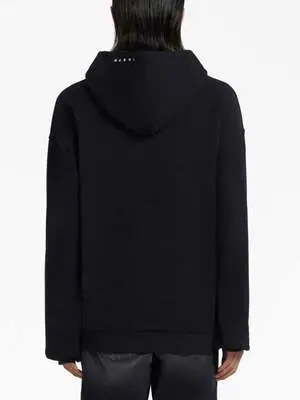 Marni Slogan-print Cotton Hoodie - Black