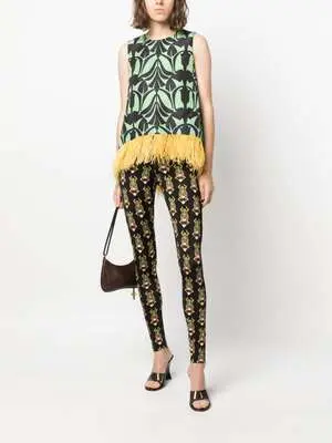 La DoubleJ Graphic-print Elasticated-waist Leggings - Black