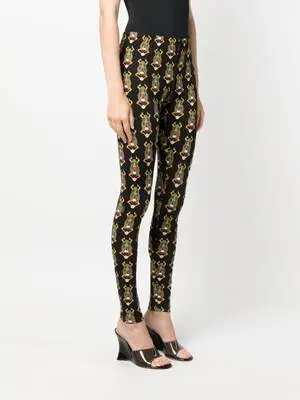 La DoubleJ Graphic-print Elasticated-waist Leggings - Black