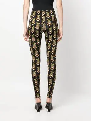 La DoubleJ Graphic-print Elasticated-waist Leggings - Black