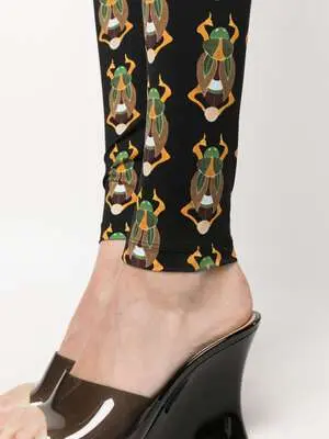 La DoubleJ Graphic-print Elasticated-waist Leggings - Black
