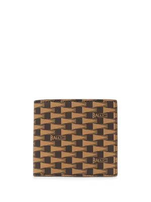 Bally Monogram-pattern Bi-fold Leather Wallet