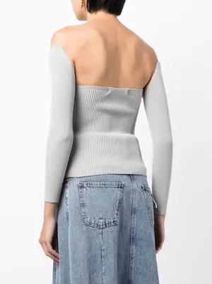Rokh Ribbed-knit Bustier-style Top