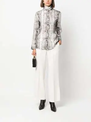 Alberto Biani Snakeskin Print Silk Shirt