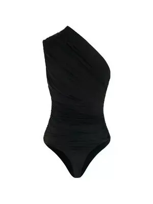 GAUGE81 GAUGE81 Black Draped One-Shoulder Sleeveless Top