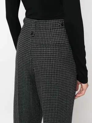 Nanushka Houndstooth-pattern Cropped Trousers - Black