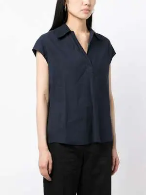 Vince Cap-sleeve Polo Shirt
