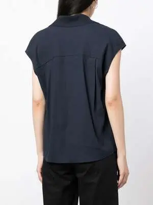 Vince Cap-sleeve Polo Shirt