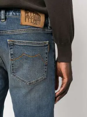 MOORER Stonewashed Mid-rise Jeans