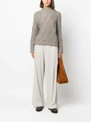 Fabiana Filippi Pleated Wool Trousers - Neutrals