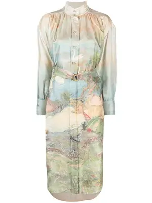 Zimmermann Luminosity Painterly-print Lace Dress