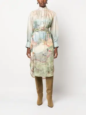 Zimmermann Luminosity Painterly-print Lace Dress