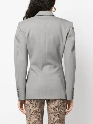 ARMARIUM Notched Lapels Double-breasted Blazer - Grey