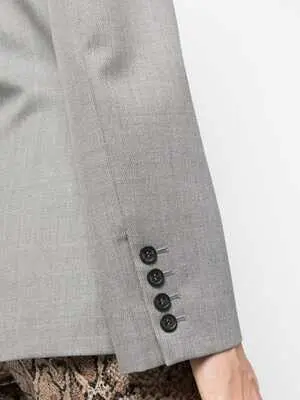 ARMARIUM Notched Lapels Double-breasted Blazer - Grey