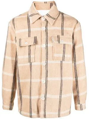 FAMILY FIRST Jersey-fleece Check-plaid Shirt - Neutrals