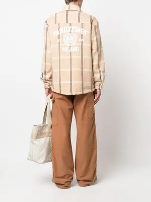 FAMILY FIRST Jersey-fleece Check-plaid Shirt - Neutrals