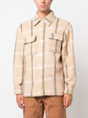 FAMILY FIRST Jersey-fleece Check-plaid Shirt - Neutrals