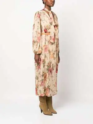 Zimmermann Luminosity Billow Crepe Midi Dress