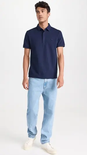 Lacoste Stretch Cotton Paris Polo - Navy Blue