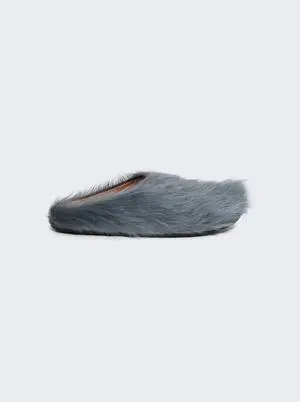 Marni Long-hair Calfskin Fussbett Sabot Shoes - Light  Blue