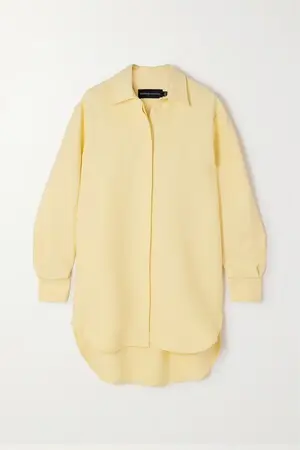 Brandon Maxwell The Phillippa Wool And Silk-blend Crepe Mini Shirt Dress