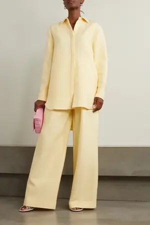 Brandon Maxwell The Phillippa Wool And Silk-blend Crepe Mini Shirt Dress