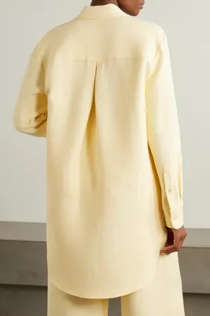 Brandon Maxwell The Phillippa Wool And Silk-blend Crepe Mini Shirt Dress