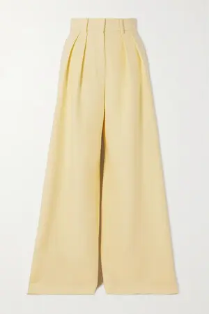 Brandon Maxwell The Holland Wool-blend Crepe Wide-leg Pants