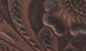 Double Rl Hand Tooled Leather Wallet
