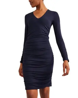 Boden Boden Ruched Body Jersey Mini Dress - Nocolor
