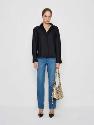 REFORMATION Andy Oversized Shirt - Black